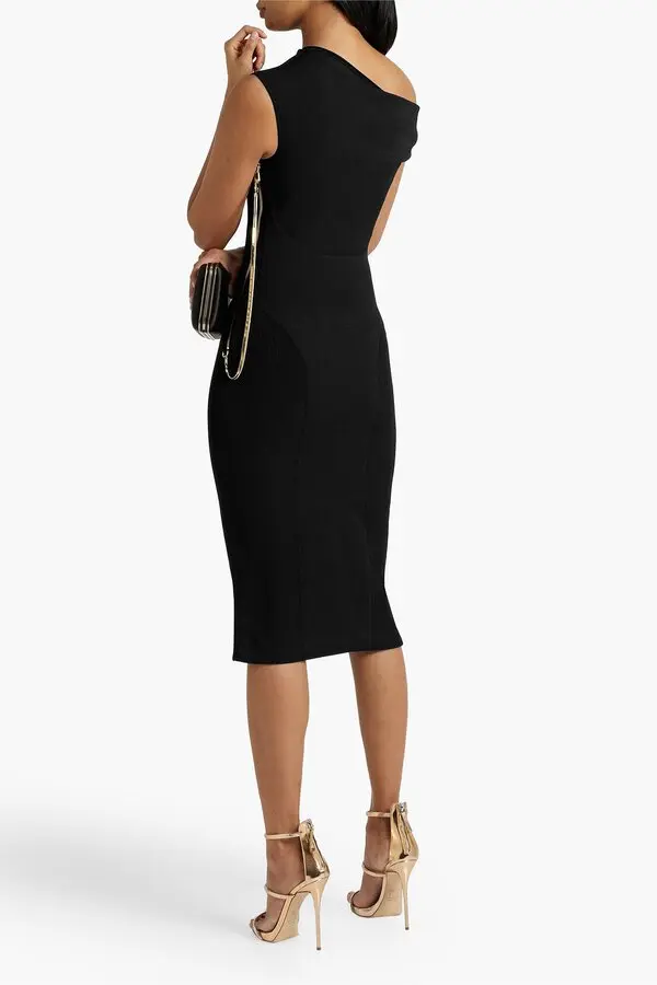 Az Factory Mybody Oneshoulder Knitted Midi Dress In Black - 90% Off |  Editorialist