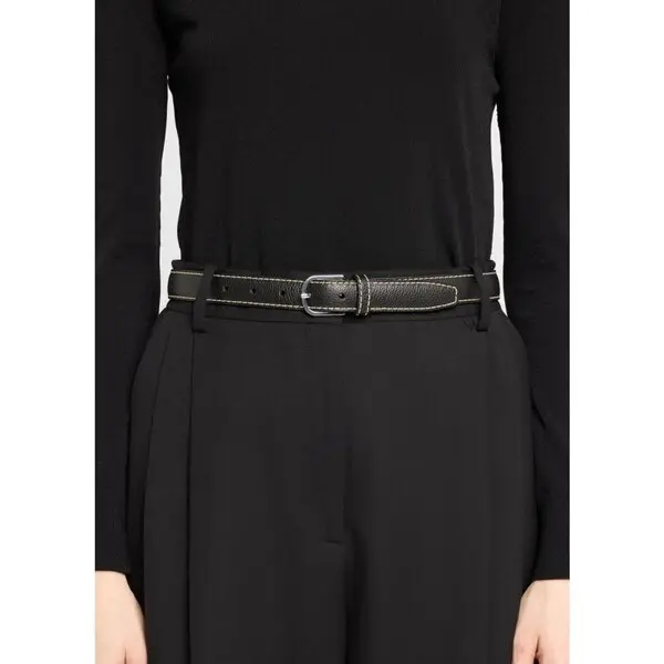 TOTEME Slim Leather Belt - Black