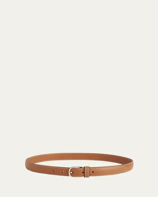 TOTEME Slim Leather Belt - Tan