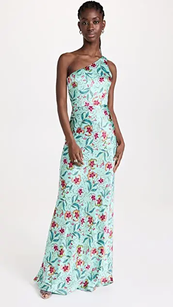 Saloni Justine Dress In Delemare Teal - 70% Off | Editorialist