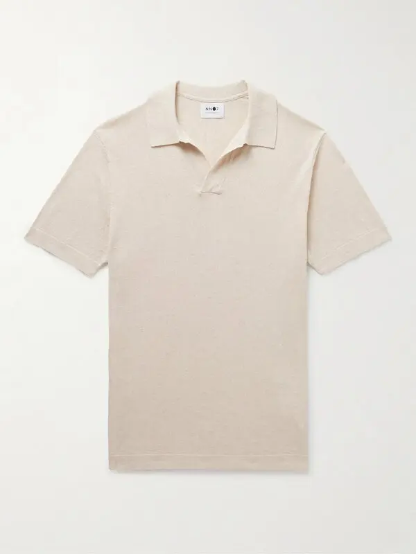 Nn07 Ryan 6311 Cotton And Linen-blend Polo Shirt - Neutrals