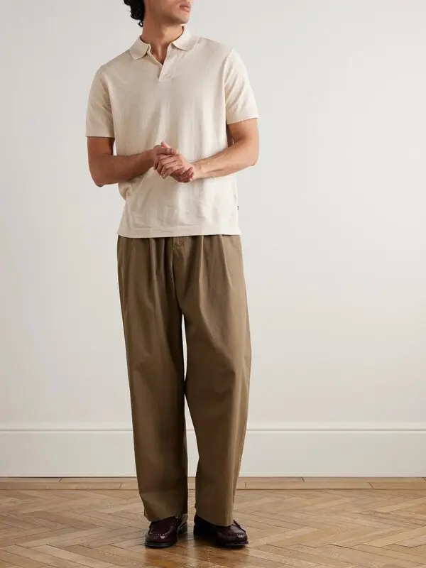 Nn07 Ryan 6311 Cotton And Linen-blend Polo Shirt - Neutrals