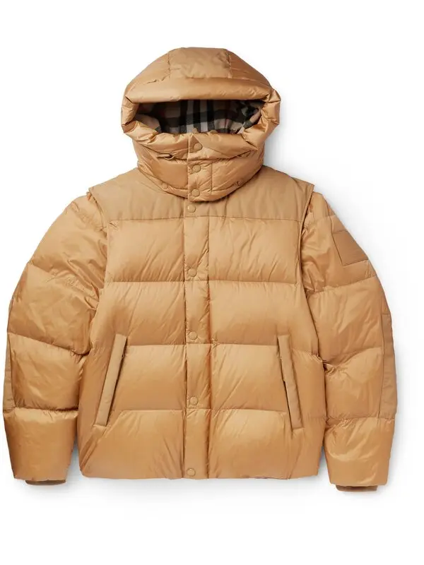 Burberry Convertible Logo-AppliquéD Quilted Shell Hooded Down