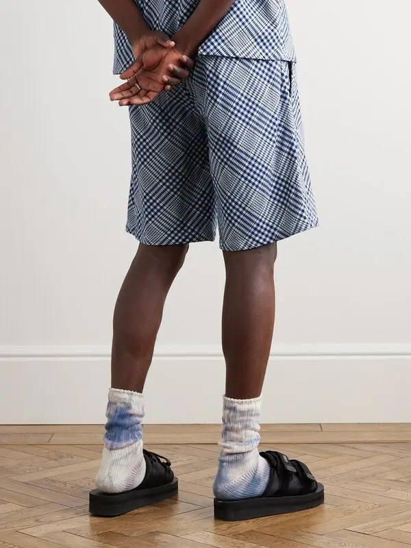 NOMA T.D. Straight-leg Checked Cotton Shorts