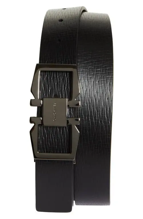 FERRAGAMO Double Gancio Reversible Belt - Nero Cocoa Brown