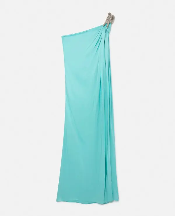 Stella McCartney Falabella Crystal Chain One-shoulder Gown