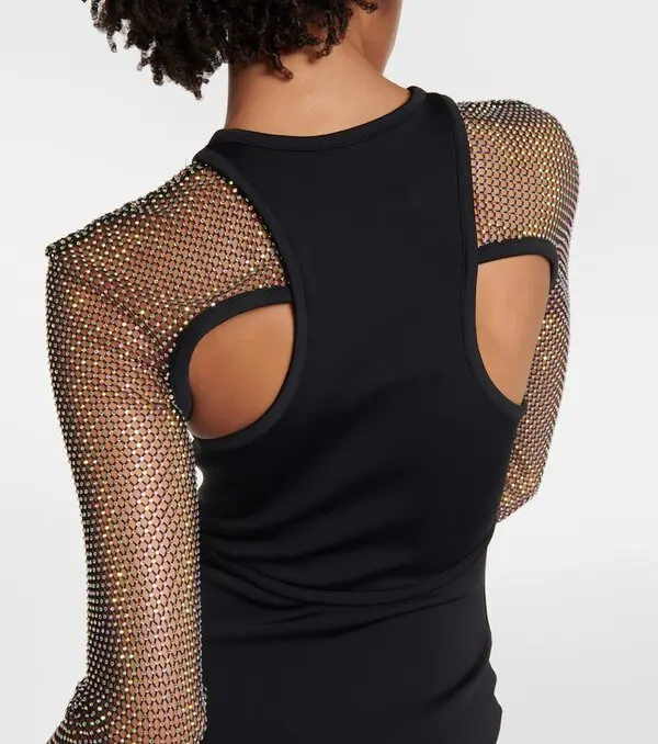 David Koma Embellished Cutout Midi Dress - Black