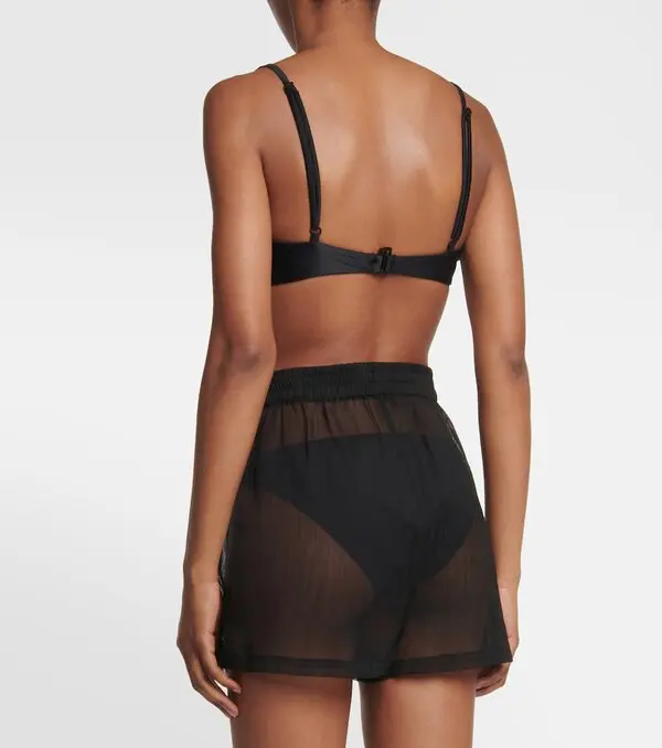 Jade Swim Sheer High-rise Shorts - Blue
