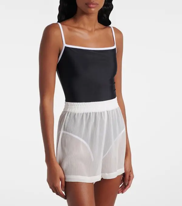 Jade Swim Sheer High-rise Shorts - White