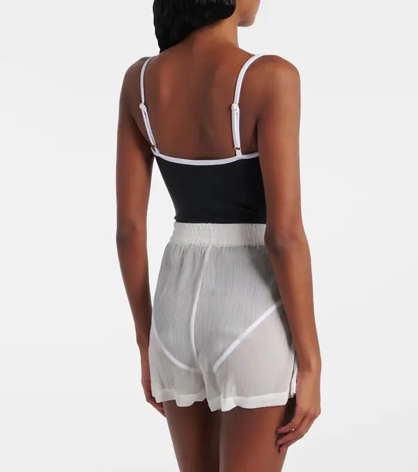 Jade Swim Sheer High-rise Shorts - White