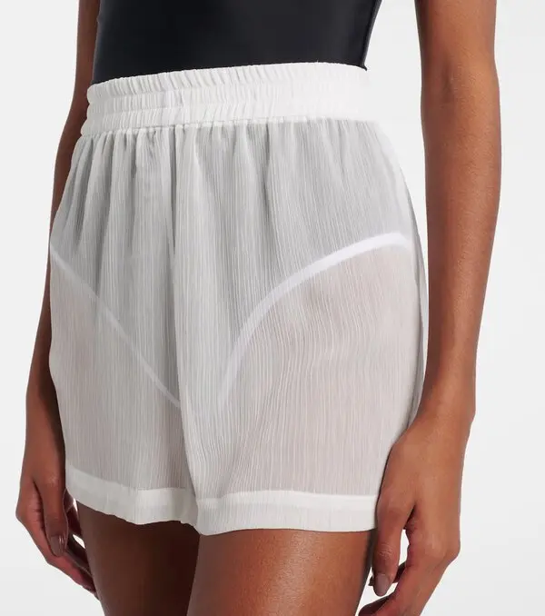 Jade Swim Sheer High-rise Shorts - White