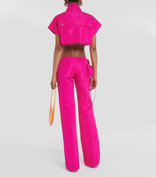 LAQUAN SMITH Cropped Satin Jacket
