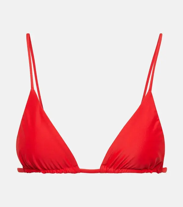Jade Swim Via Triangle Bikini Top - Red