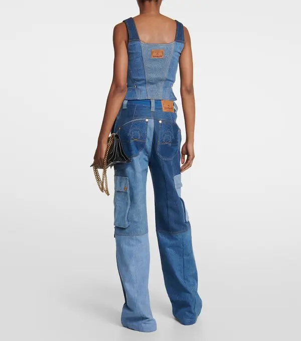 MARINE SERRE Monogram Wide-leg Jeans