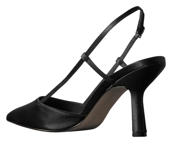 PORTE & PAIRE Satin Slingback Pumps - Black