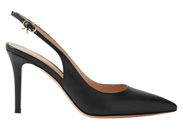 GIANVITO ROSSI Ribbon 85 Leather Slingback Pumps