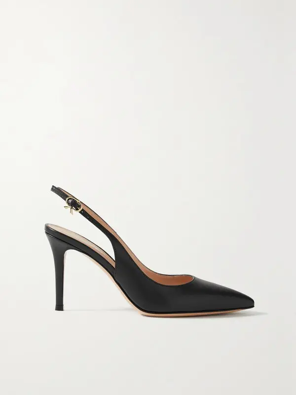 GIANVITO ROSSI Ribbon 85 Leather Slingback Pumps