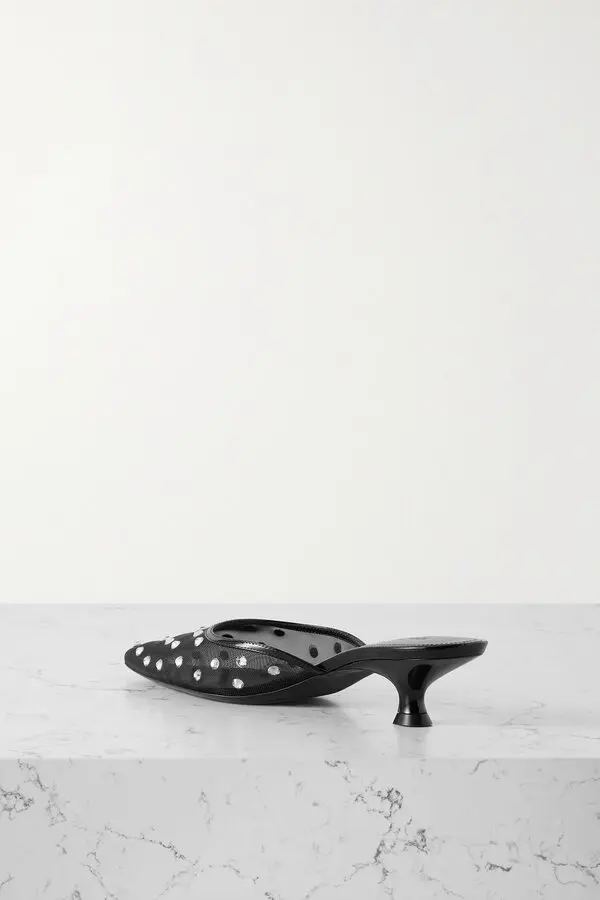 Khaite Minna Crystal-embellished Tulle Mules