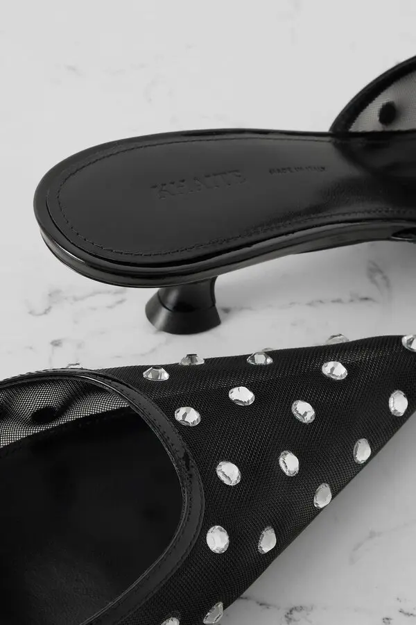 Khaite Minna Crystal-embellished Tulle Mules