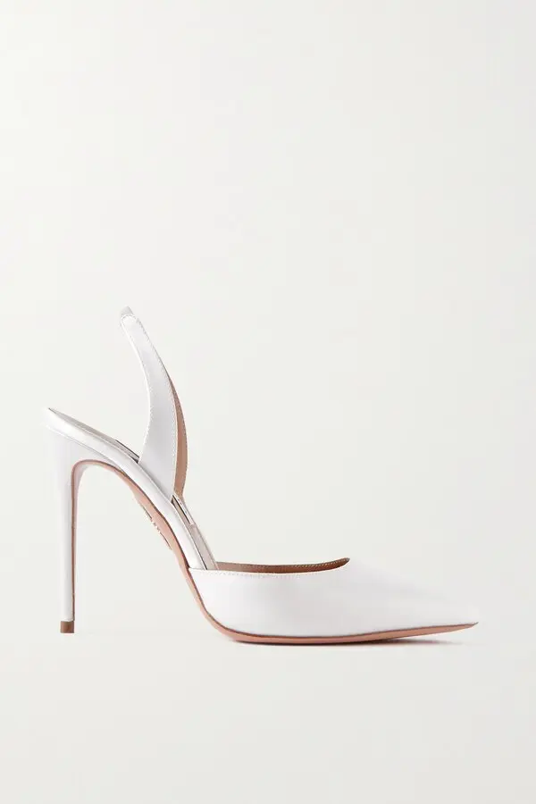 AQUAZZURA So Nude 105 Satin Slingback Pumps