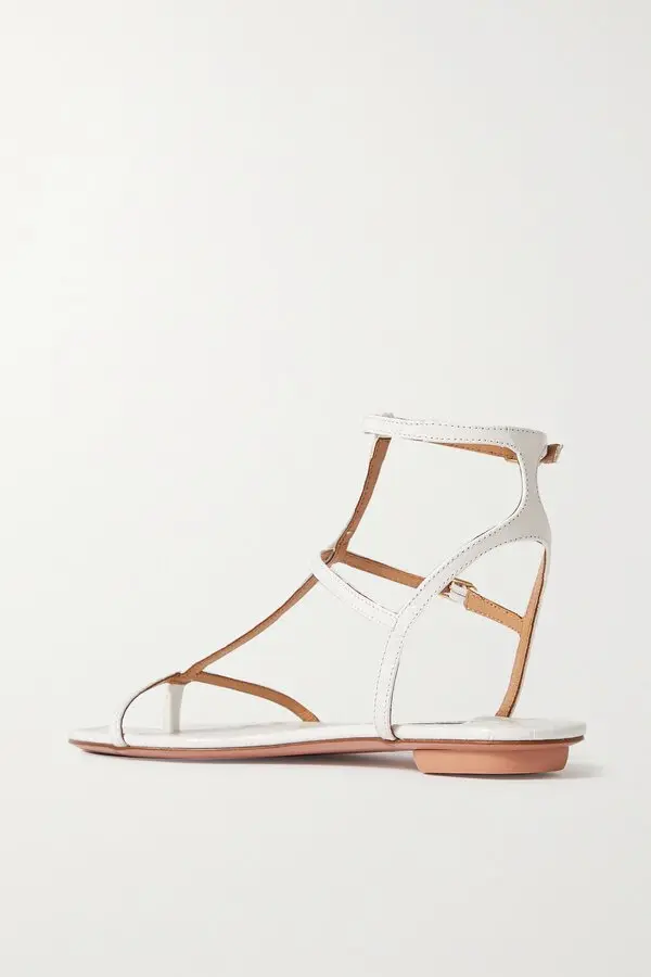 AQUAZZURA Ponza Croc-effect Leather Sandals