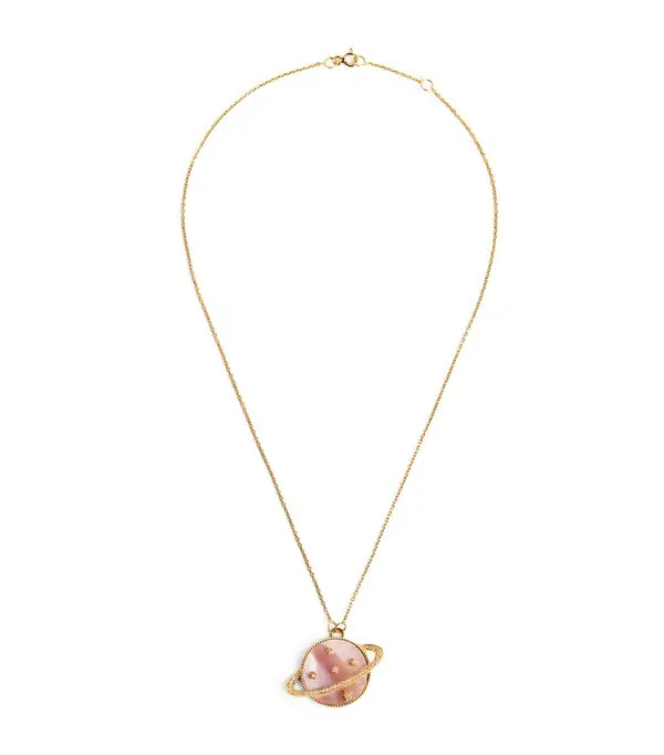 L'ATELIER NAWBAR Yellow Gold, Diamond And Mother-of-pearl Necklace - Pink