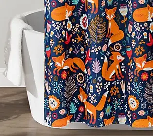 LUSH DECOR Pixie Fox Shower Curtain 72x72