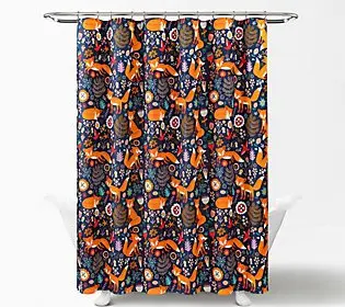 LUSH DECOR Pixie Fox Shower Curtain 72x72