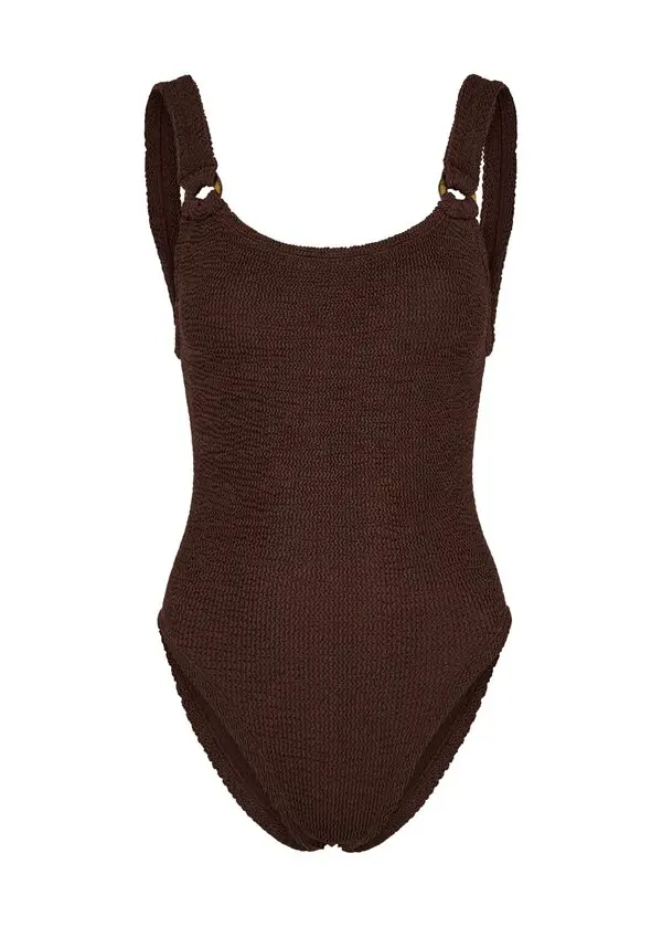 Hunza G Domino Seersucker Swimsuit, Swimsuit One Size