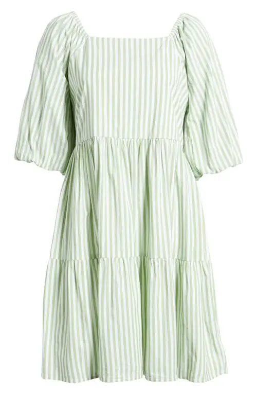 Beachlunchlounge Stripe Open Back Bow Cotton Blend Dress - Peperomia |  Editorialist
