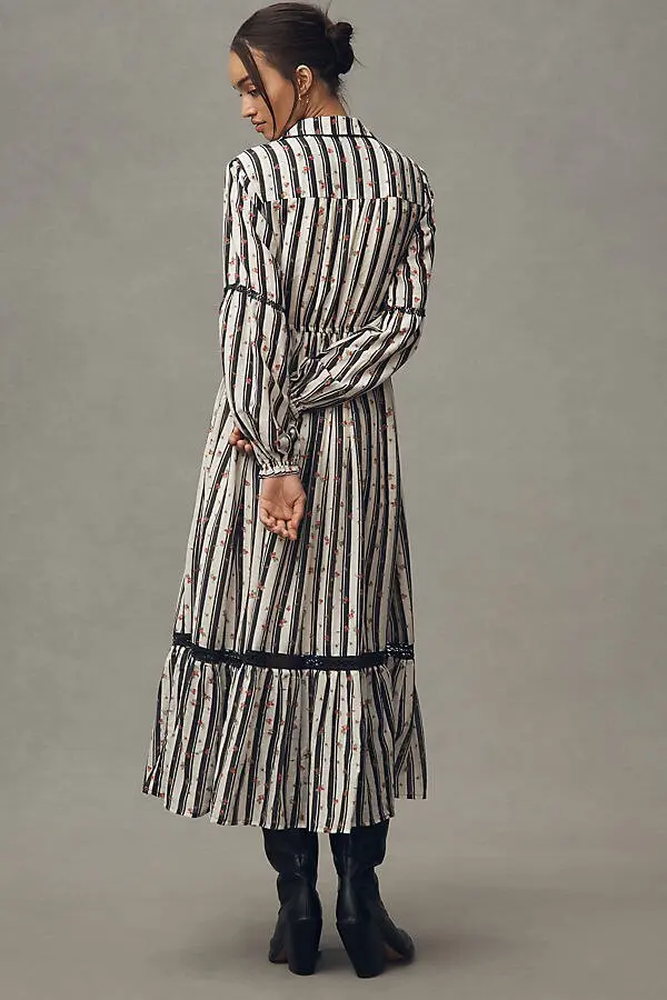 printed button down shirt dress anthropologie By Anthropologie Printed Buttondown Shirt Dress In Assorted