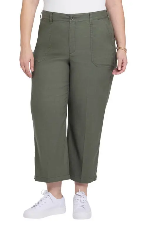 NYDJ Utility Wide Leg Capri Pants - Desert Green