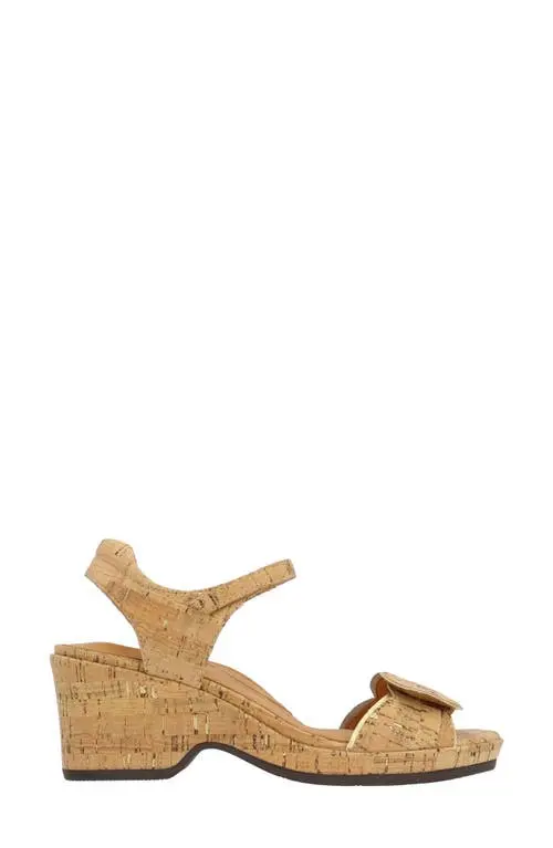 L'AMOUR DES PIEDS Marora Wedge Sandal - Natural/ Gold