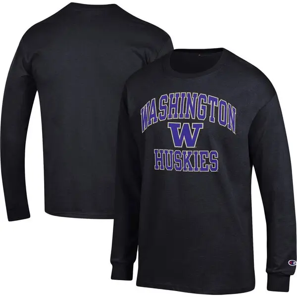 Champion Washington Huskies High Motor Long Sleeve T-shirt - Black