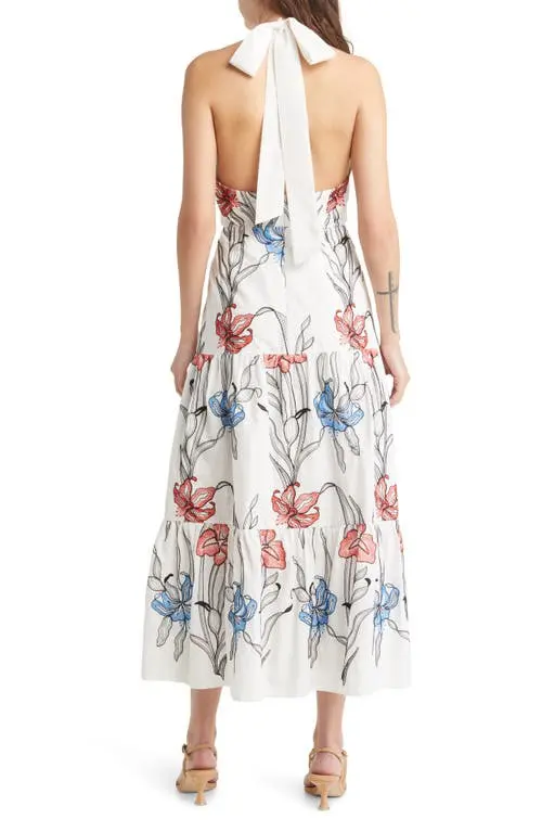 slim fit dress slacks Hayden Watercolor Petals Organza Dress – The RiverLane main image 0