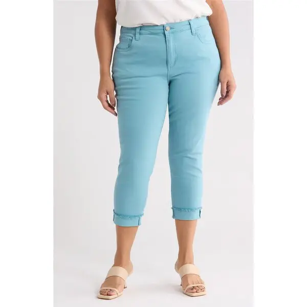 Kut From The Kloth Amy Crop Slim Straight Leg Jeans - Cyan
