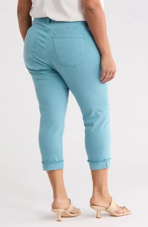 Kut From The Kloth Amy Crop Slim Straight Leg Jeans - Cyan