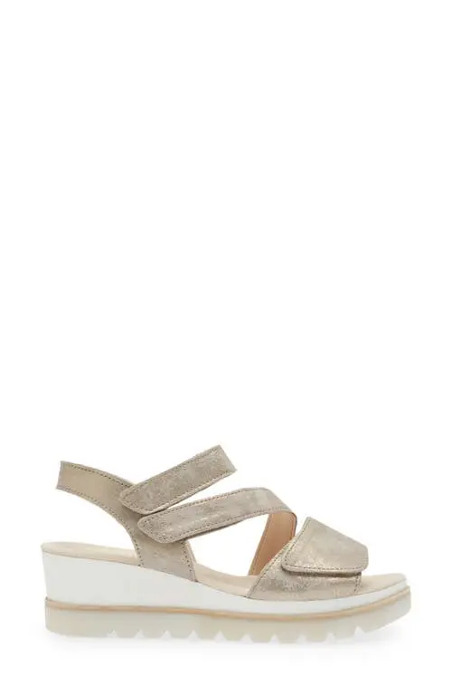 Gabor Asymmetric Strappy Wedge Sandal - Beige