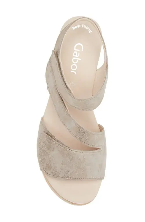 Gabor Asymmetric Strappy Wedge Sandal - Beige