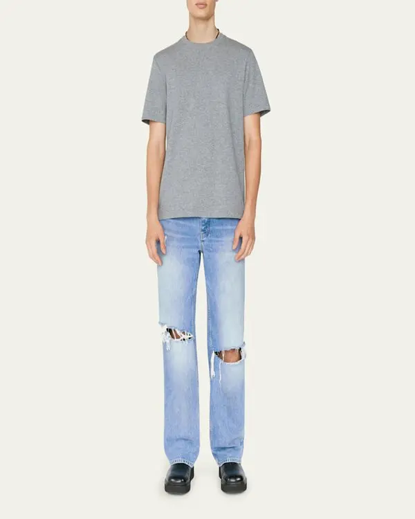 FRAME Duo Fold Short Sleeve Tee - Heather Grey