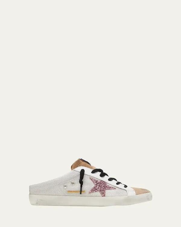 Golden Goose Super-star Sabot Glitter Slide Sneakers - Silver/tabacco/pink