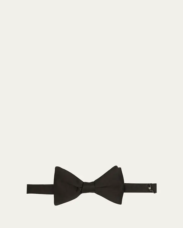 Zegna Pre-tied Bow Tie - Black Solid