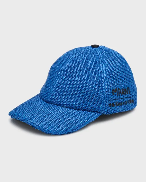 Marni X No Vacancy Inn Raffia Baseball Hat - Royal/blue