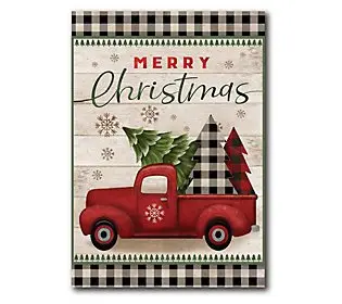 COURTSIDE MARKET Red Truck Merry Christmas 12x1 8 Canvas Art - One-color
