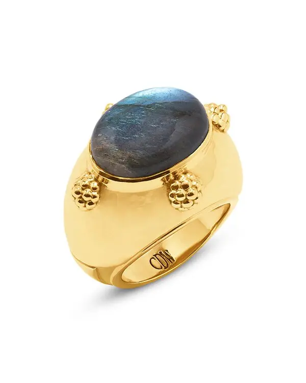 CAPUCINE DE WULF Cleopatra Labradorite Ring - Blue/gold