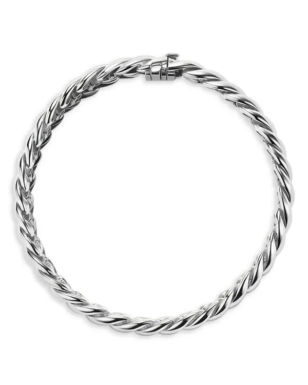 David Yurman Sculptured Cable Bangle Bracelet - Silver
