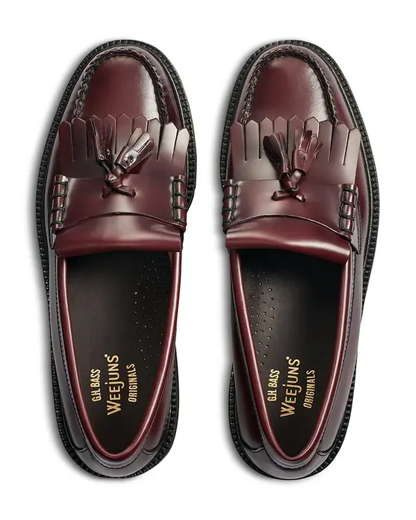 G.H.BASS G. H. Bass Layton Lug Weejun Tassel Loafers - Wine