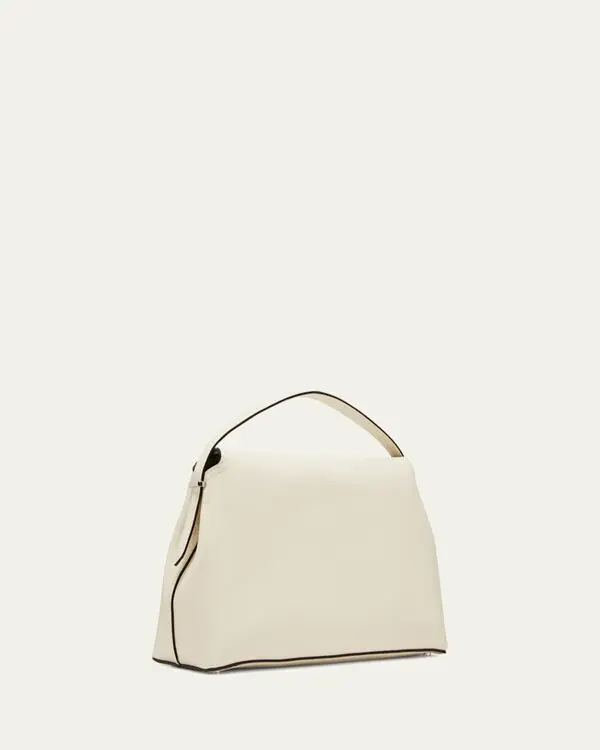 TOTEME T-lock Top Handle Bag In Pebble Grain Leather - Milk