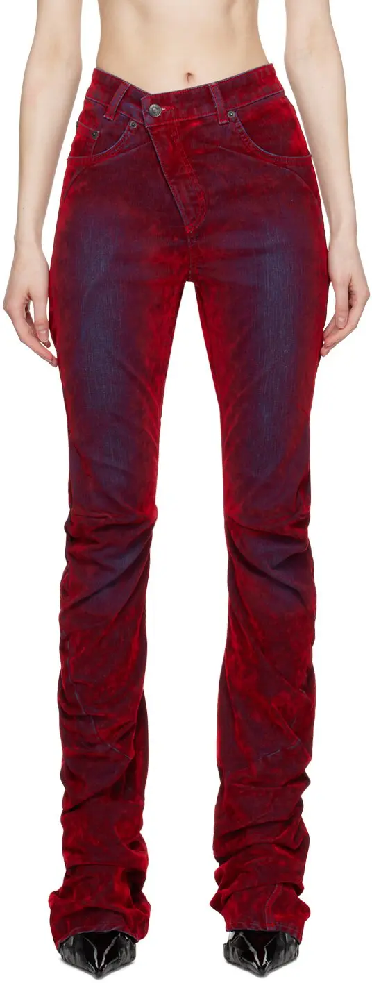 Ottolinger Red Drape Jeans In Red Velvet Redvel 30% Off
