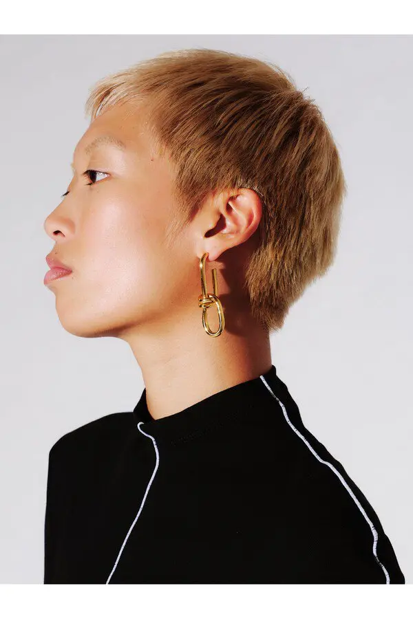 Rosetta Getty Asymmetric Twist Chain Earrings